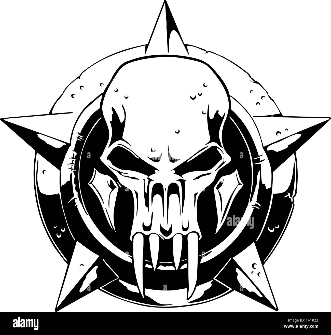 Skull on Shield Vector Illustration Stock Vector Image & Art - Alamy
