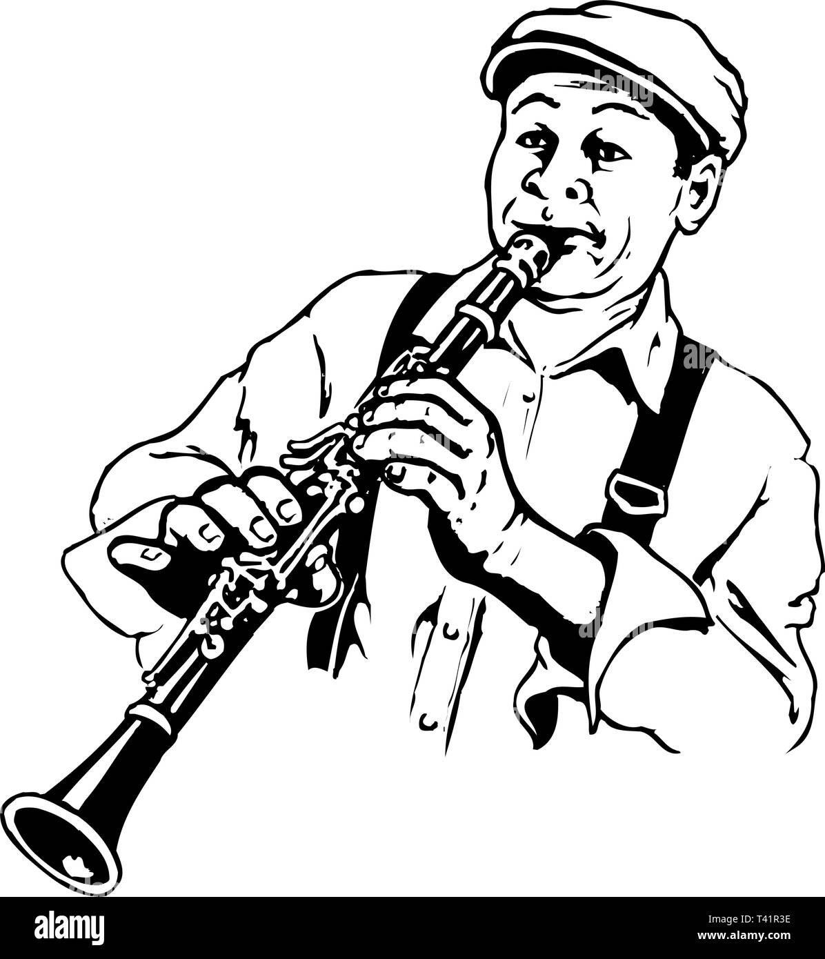Clarinet Player Vector Illustration Stock Vector Image & Art - Alamy
