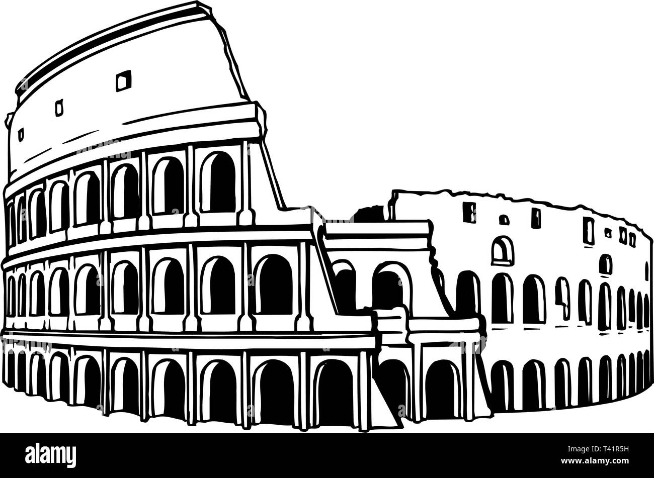 Colosseum illustration Stock Vector Images - Alamy