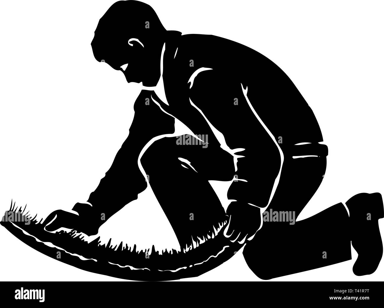 Laying Sod Vector Illustration Stock Vector Image & Art - Alamy