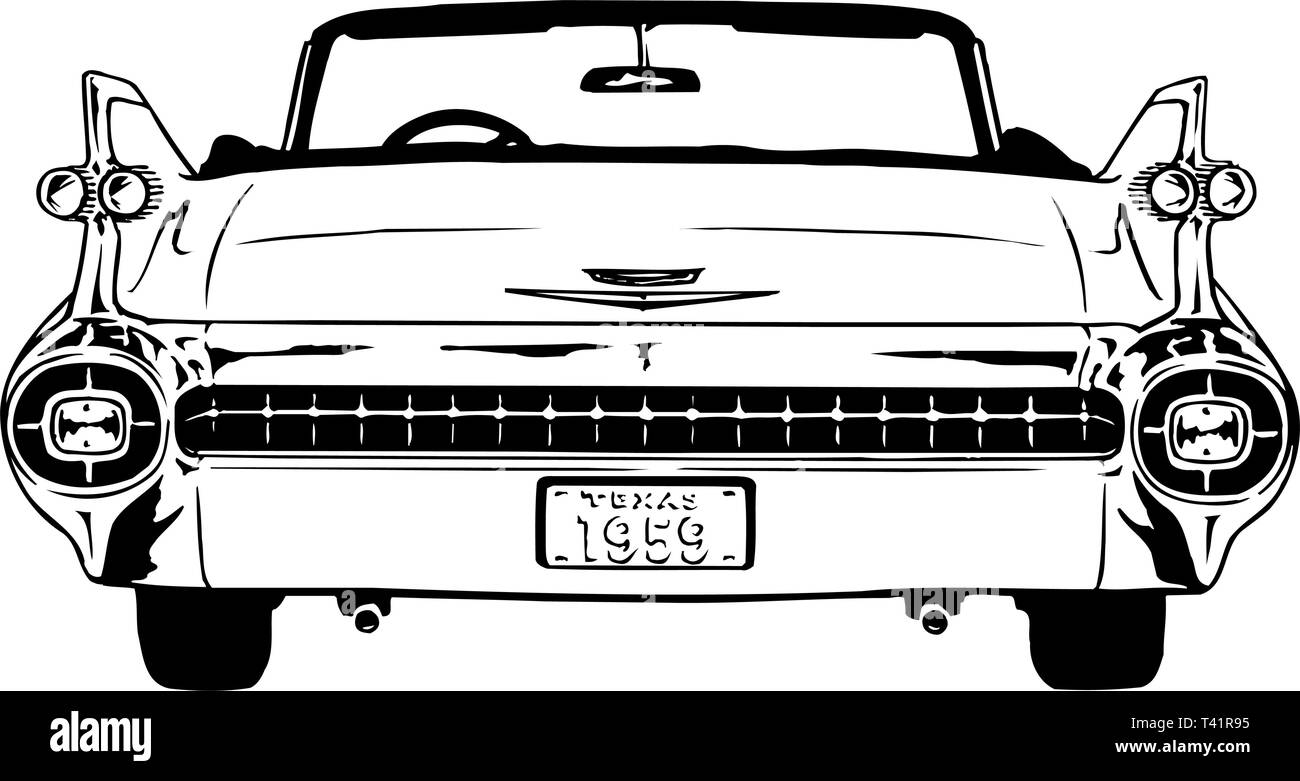 1959 Cadillac Vector Illustration Stock Vector Image & Art - Alamy