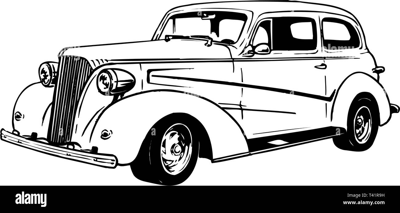Classic Sedan Vector Illustration Stock Vector Image & Art - Alamy