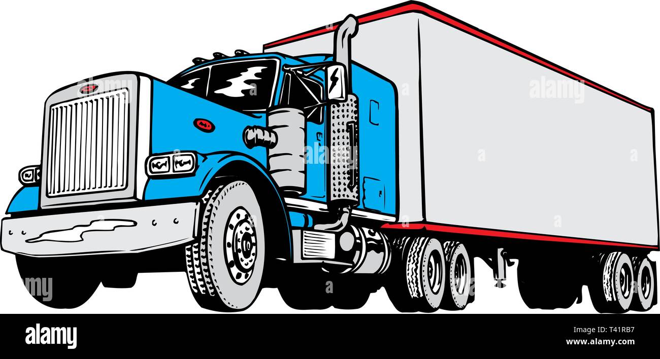 Tractor Trailer Vector Illustration Stock Vector Image & Art - Alamy