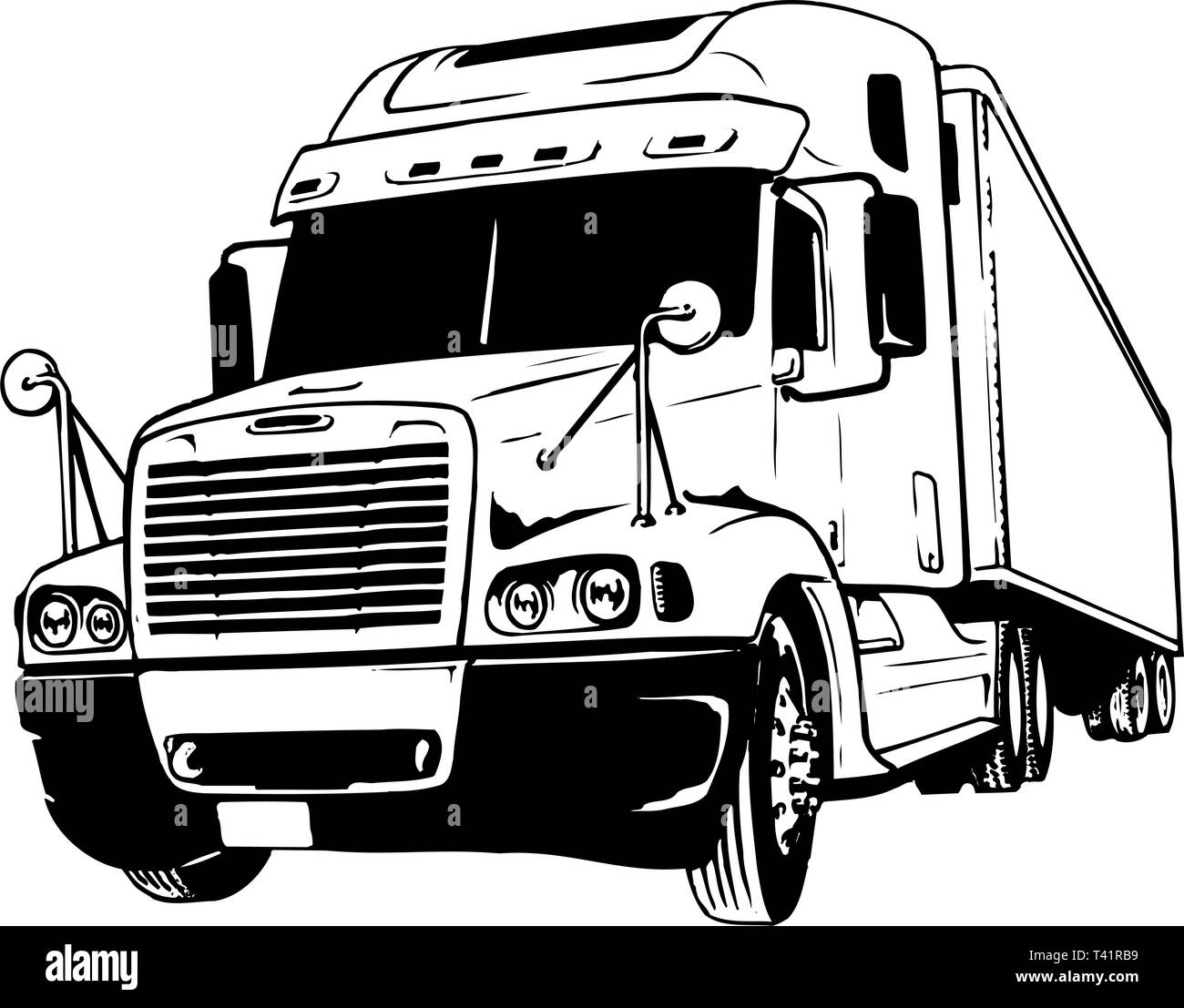 Tractor Trailer Vector Illustration Stock Vector Image & Art - Alamy