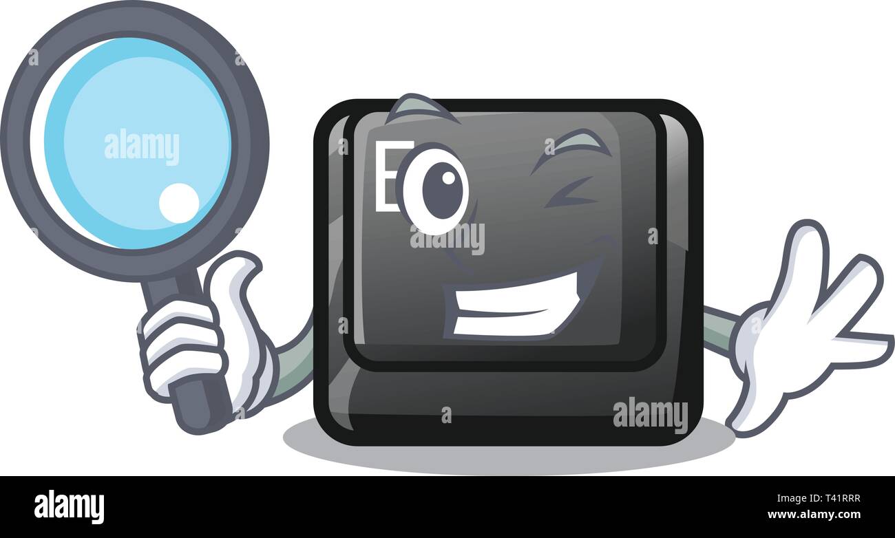 Detective E button attached to cartoon keyboard Stock Vector Image ...