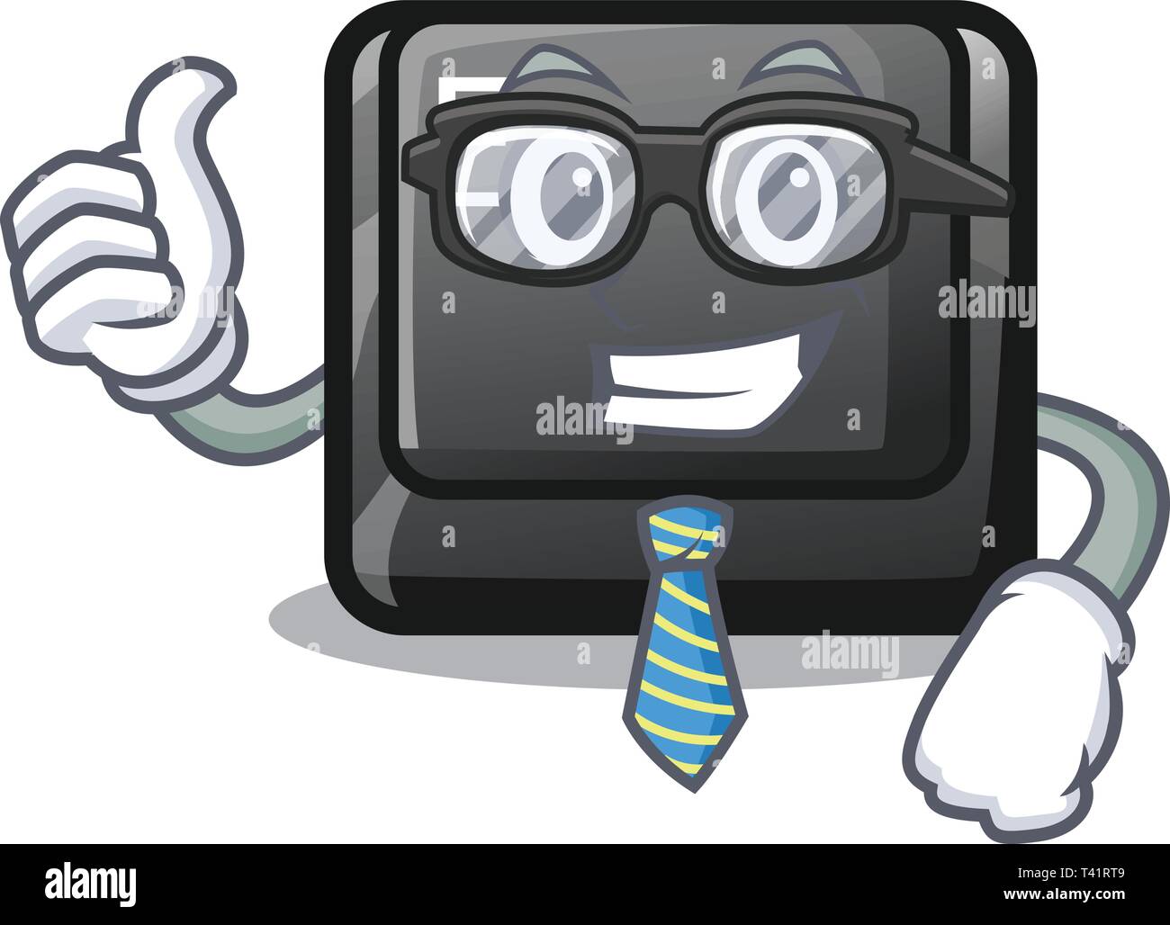 Businessman E button attached to cartoon keyboard Stock Vector Image ...