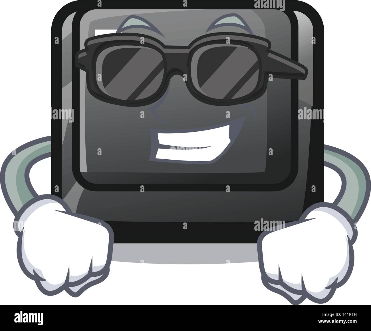 Super cool E button attached to cartoon keyboard Stock Vector Image ...