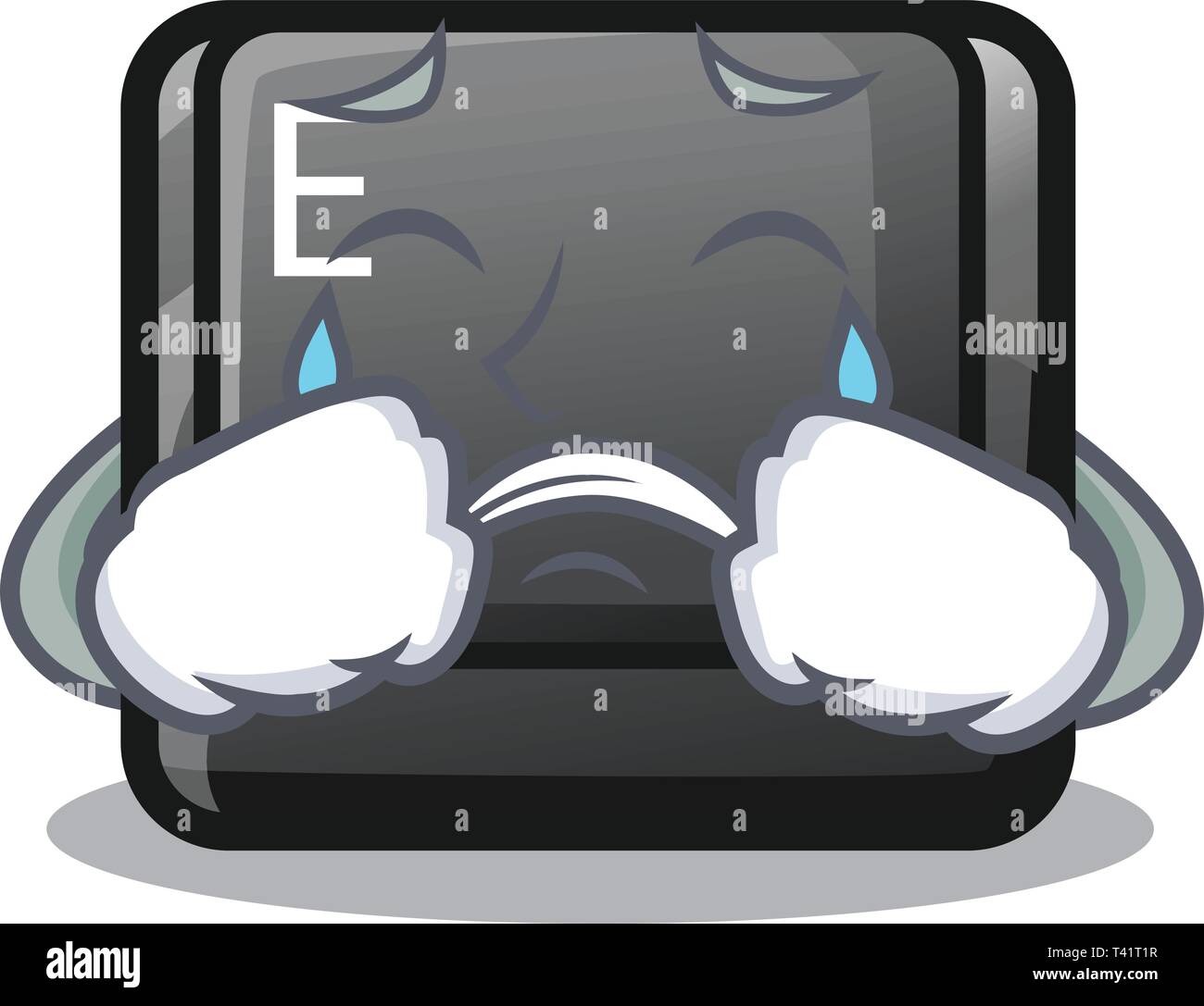 Crying button E in the mascot shape Stock Vector Image & Art - Alamy
