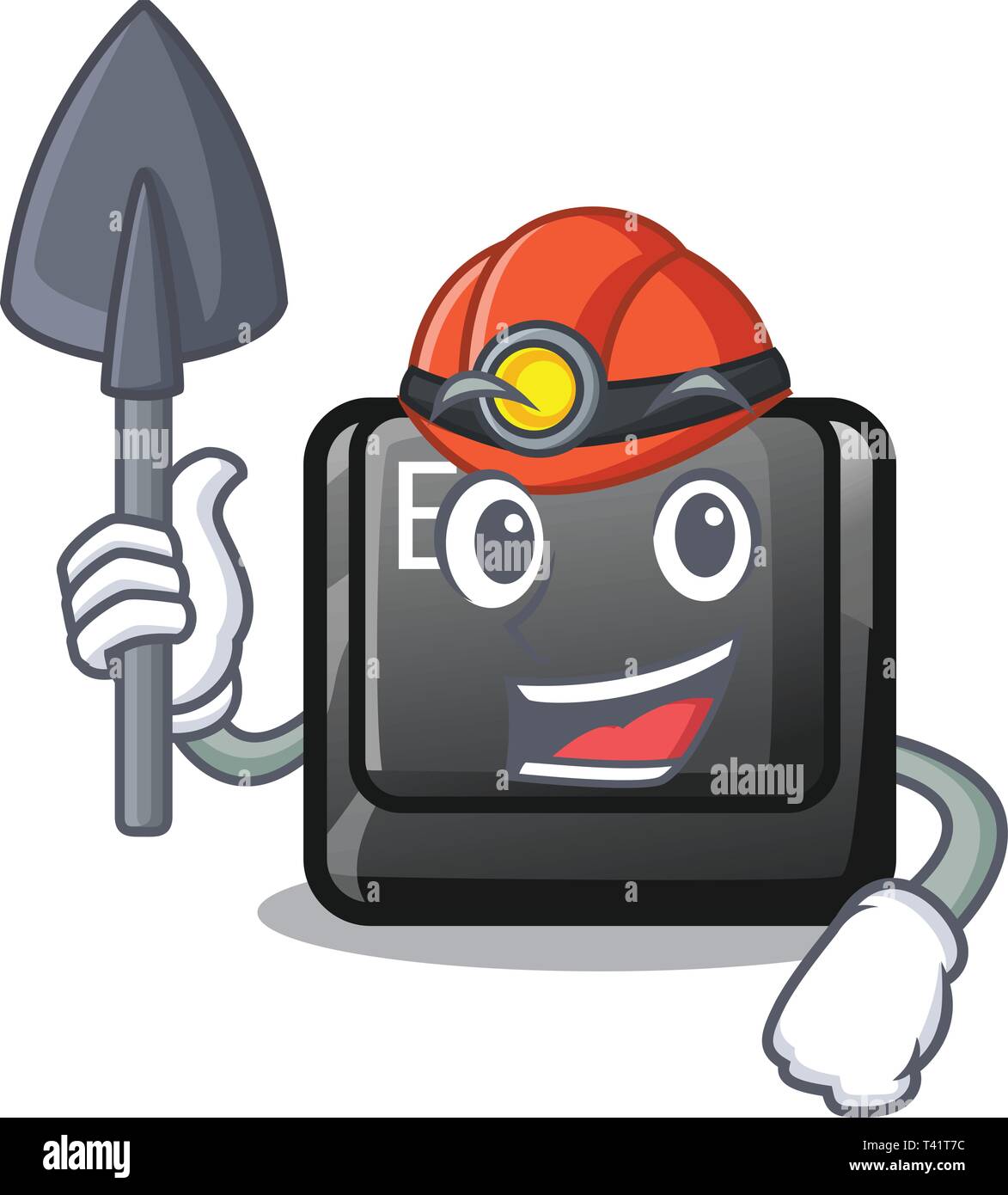 Miner button E in the mascot shape Stock Vector Image & Art - Alamy