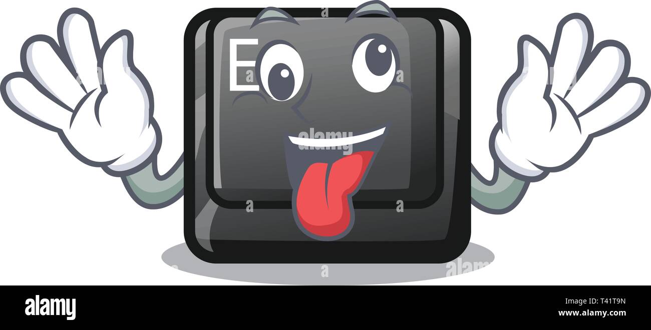 Crazy button E on a game cartoon Stock Vector Image & Art - Alamy