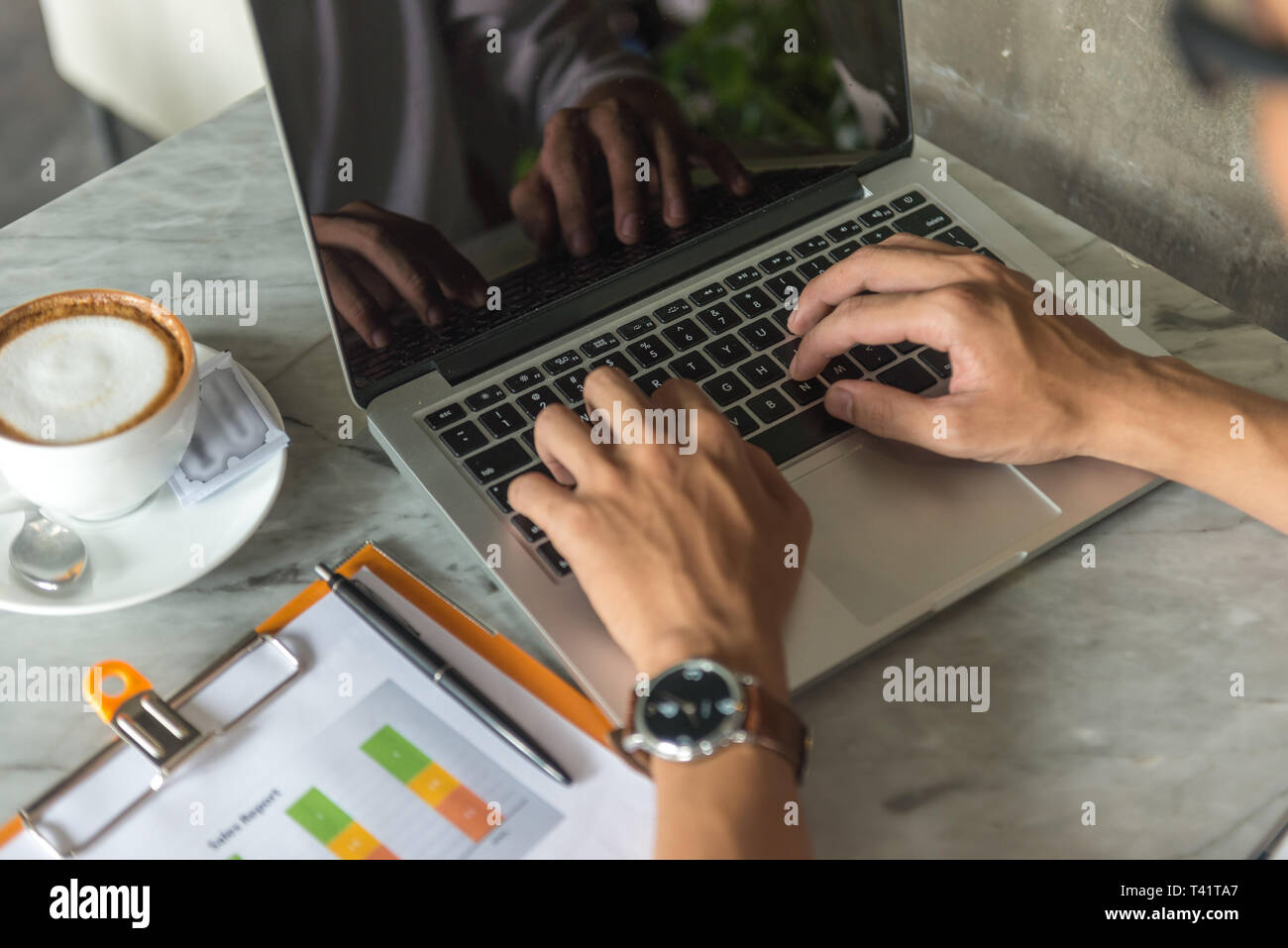 Typing adult man analyzing hi-res stock photography and images - Alamy