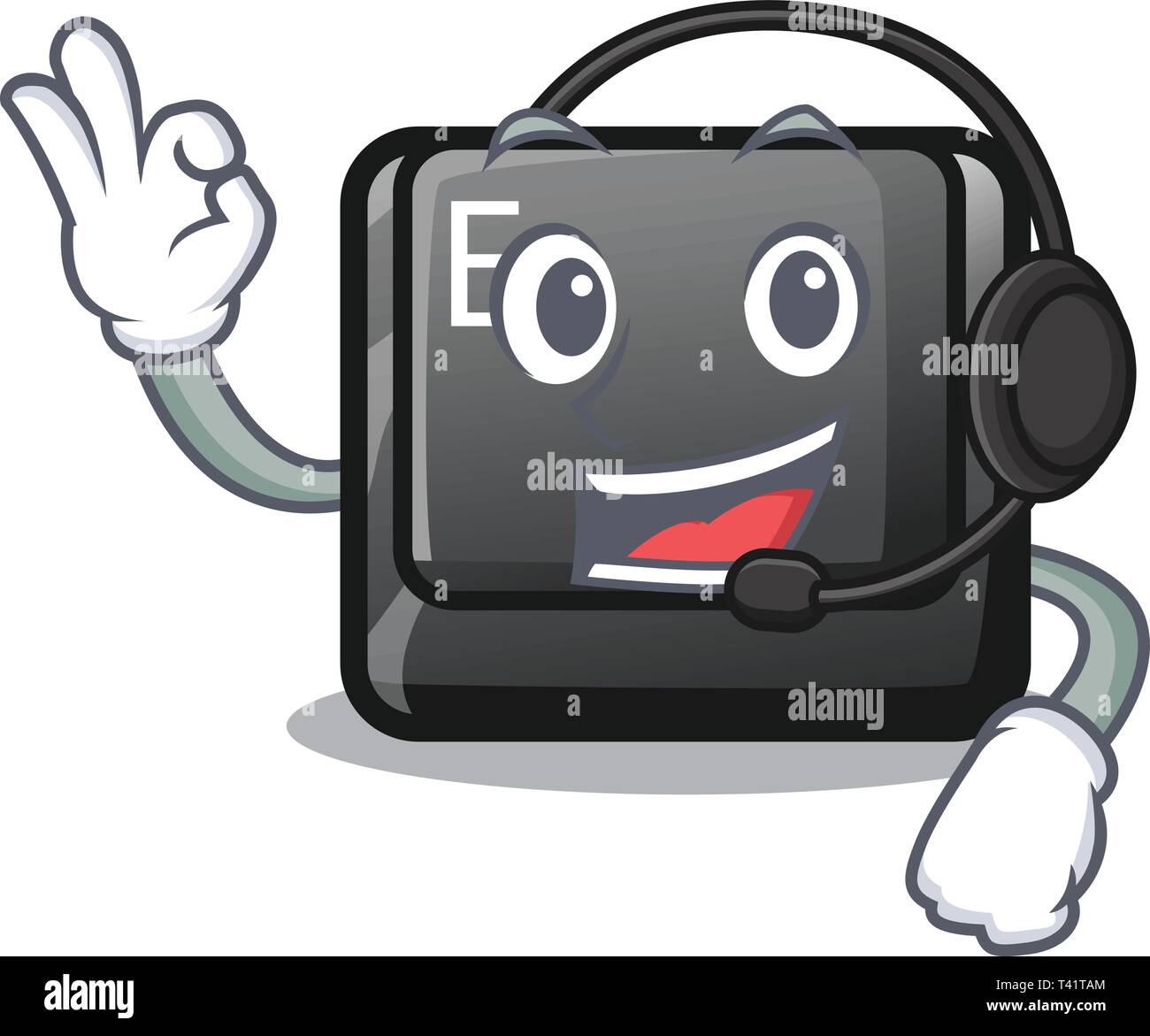 With headphone button E on a game cartoon Stock Vector Image & Art - Alamy