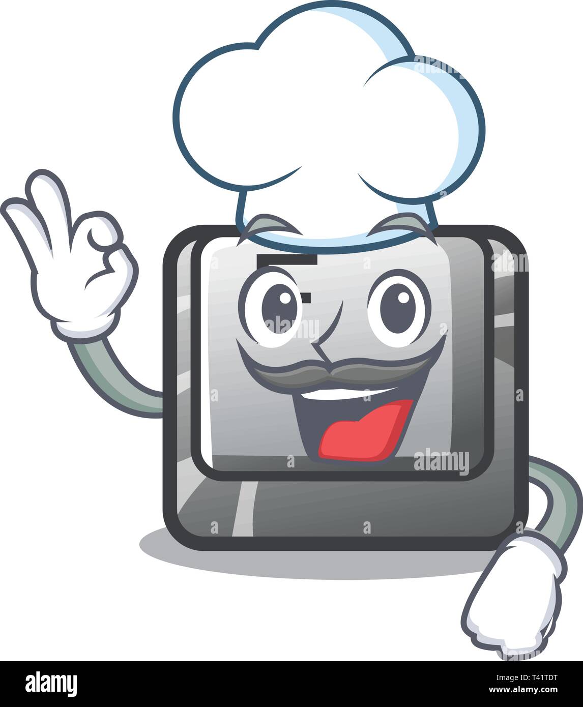 Chef button F isolated in the mascot Stock Vector Image & Art - Alamy