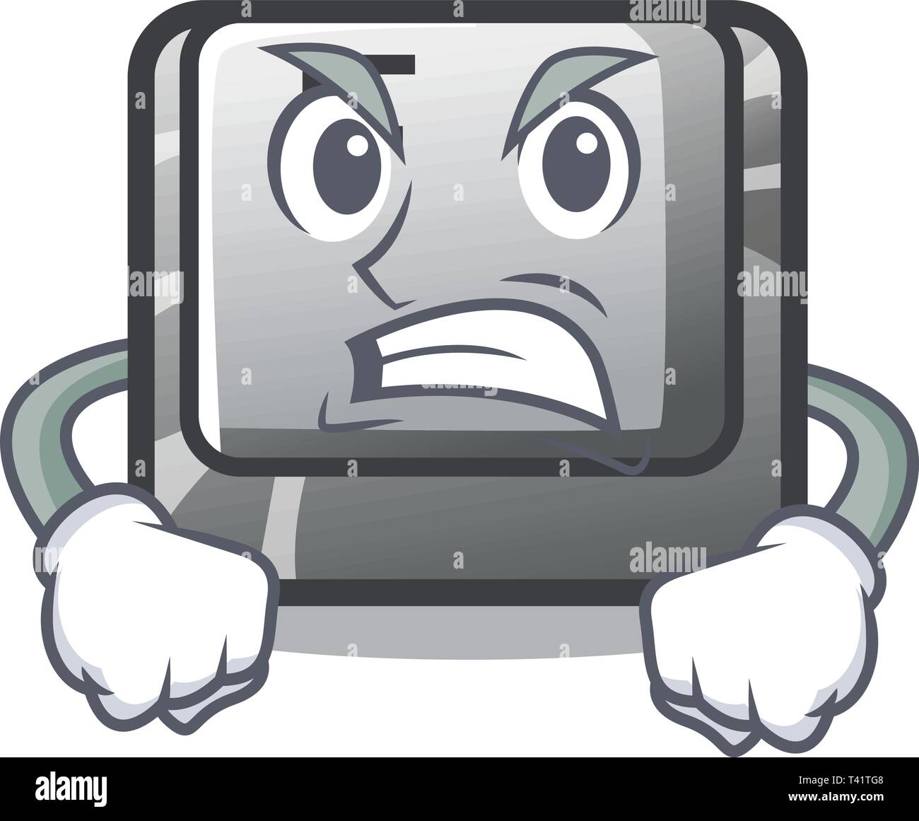 Angry button F installed on cartoon computer Stock Vector Image & Art ...
