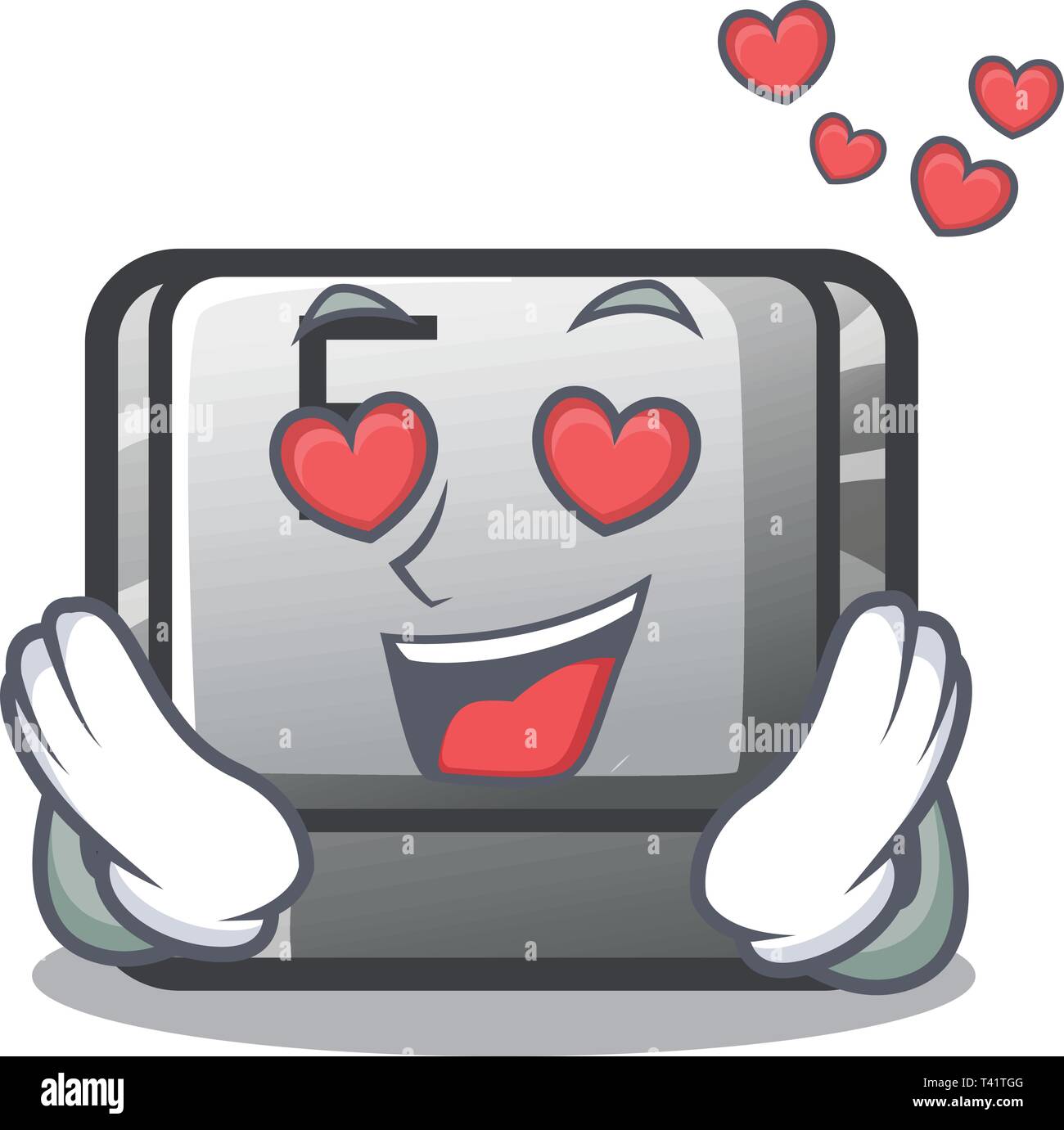 In love button F installed on cartoon computer Stock Vector Image & Art ...