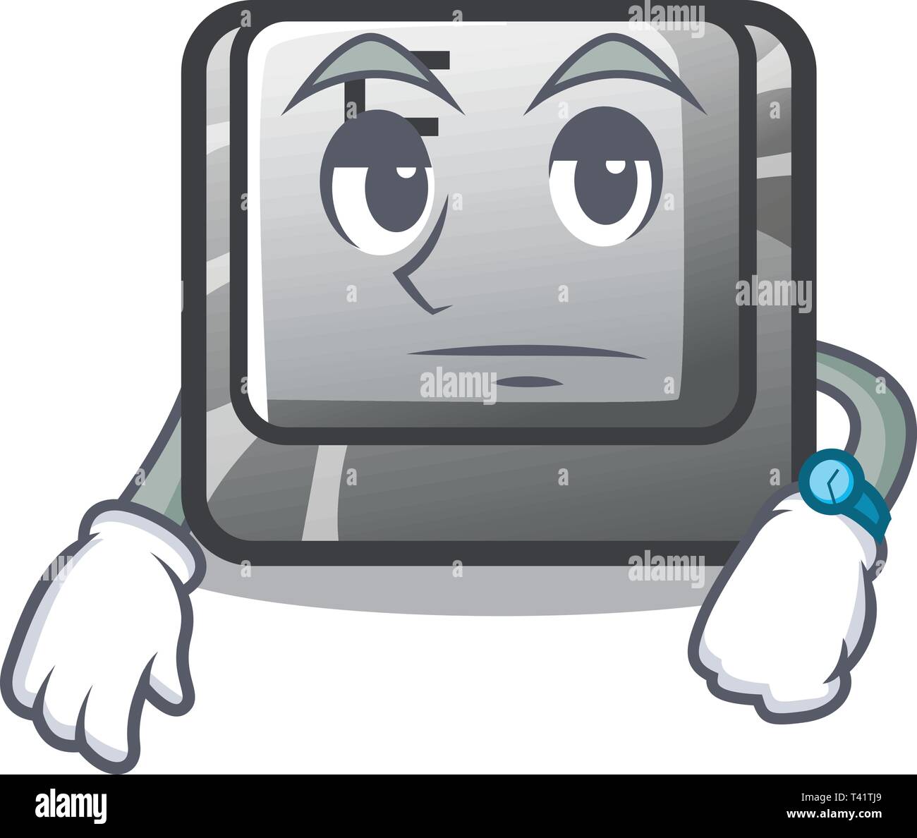 Waiting button F on a keyboard cartoon Stock Vector Image & Art - Alamy