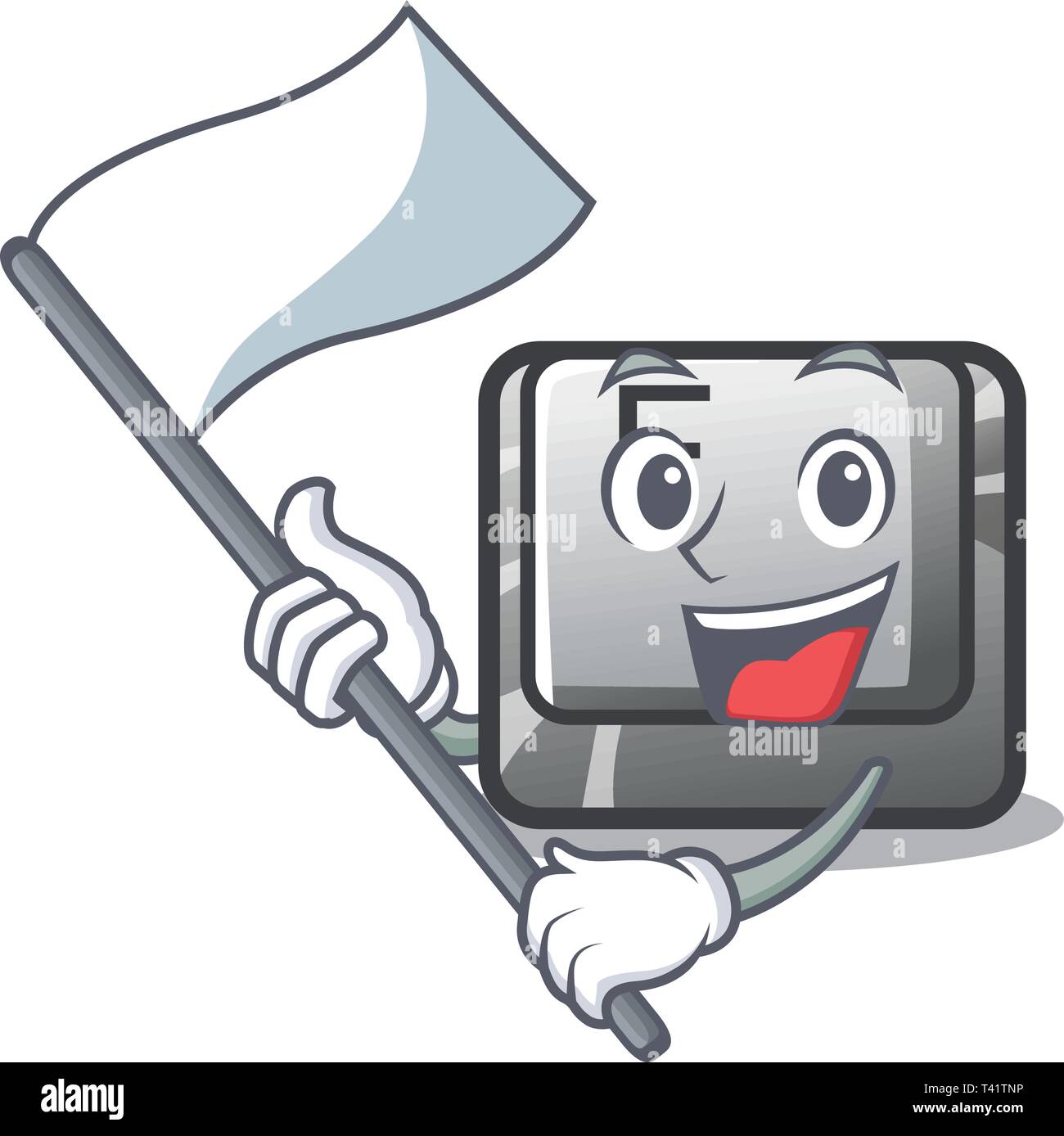 With flag button F on a keyboard cartoon Stock Vector Image & Art - Alamy