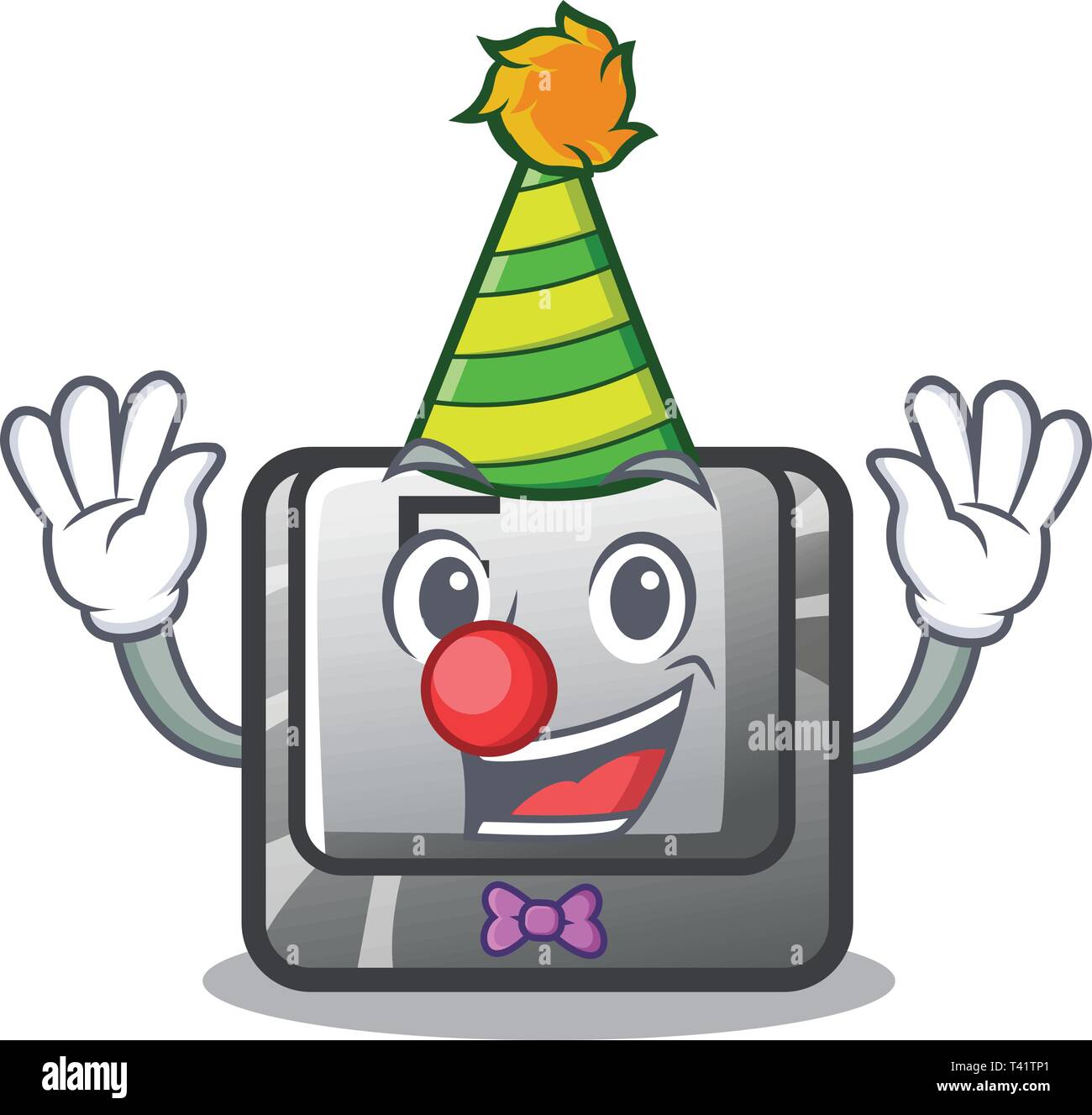 Clown button F on a keyboard cartoon Stock Vector Image & Art - Alamy