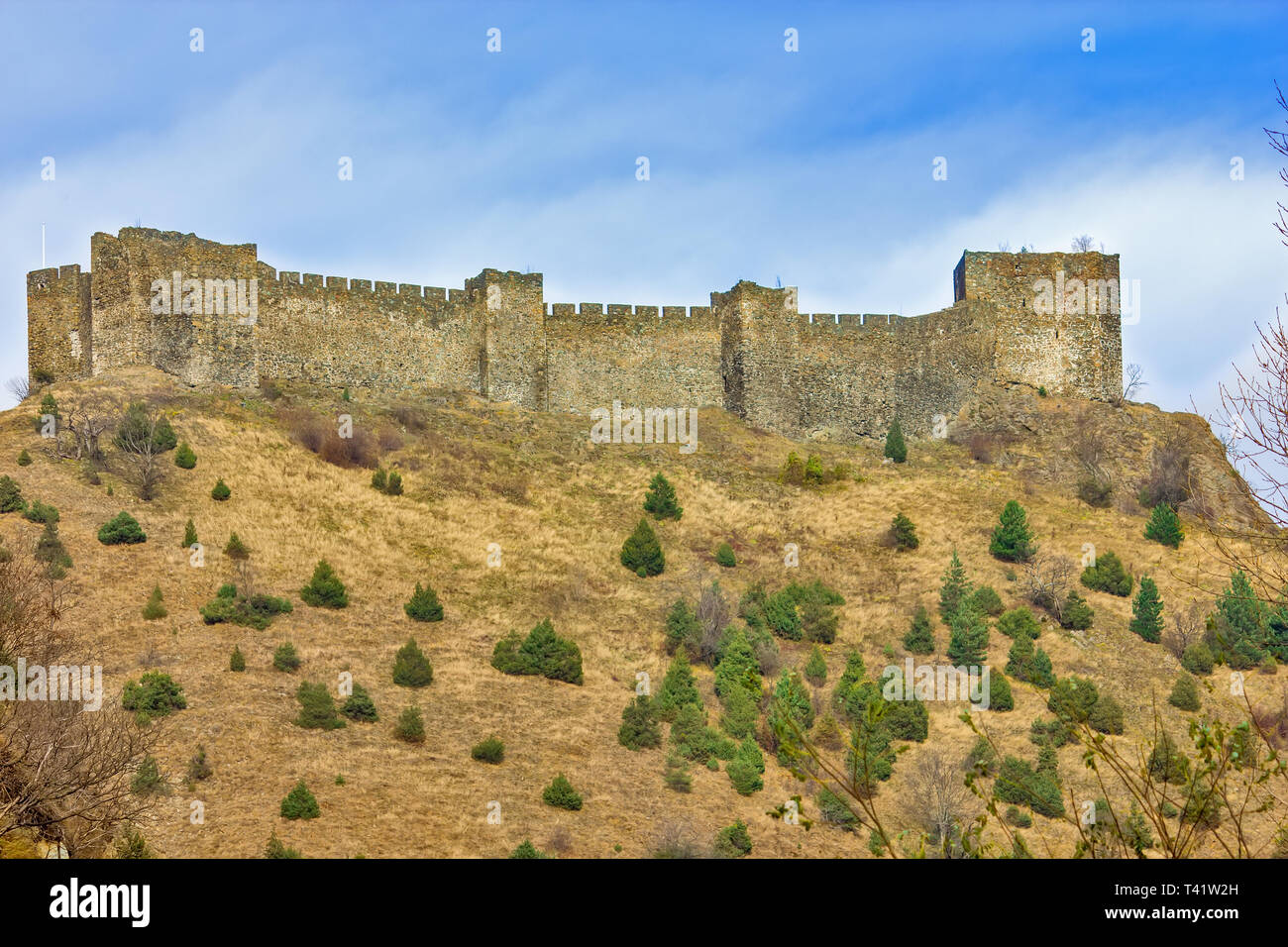 Medieval fortress Maglic on mountain cliff, Serbia Stock Photo - Alamy