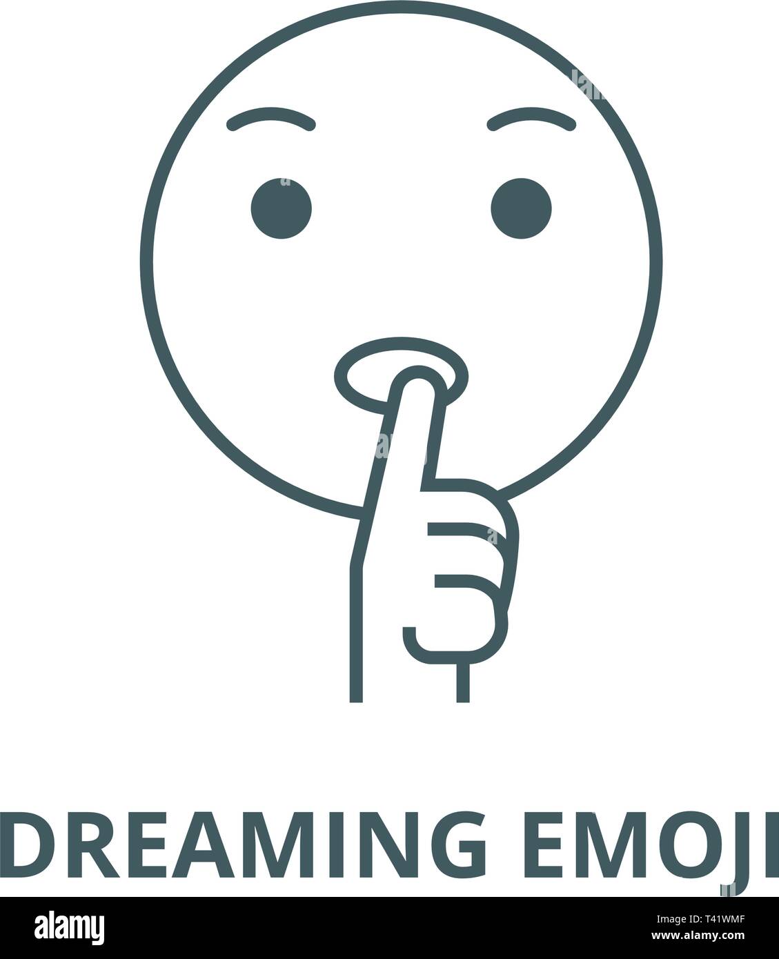 Dreaming emoji line icon, vector. Dreaming emoji outline sign, concept ...