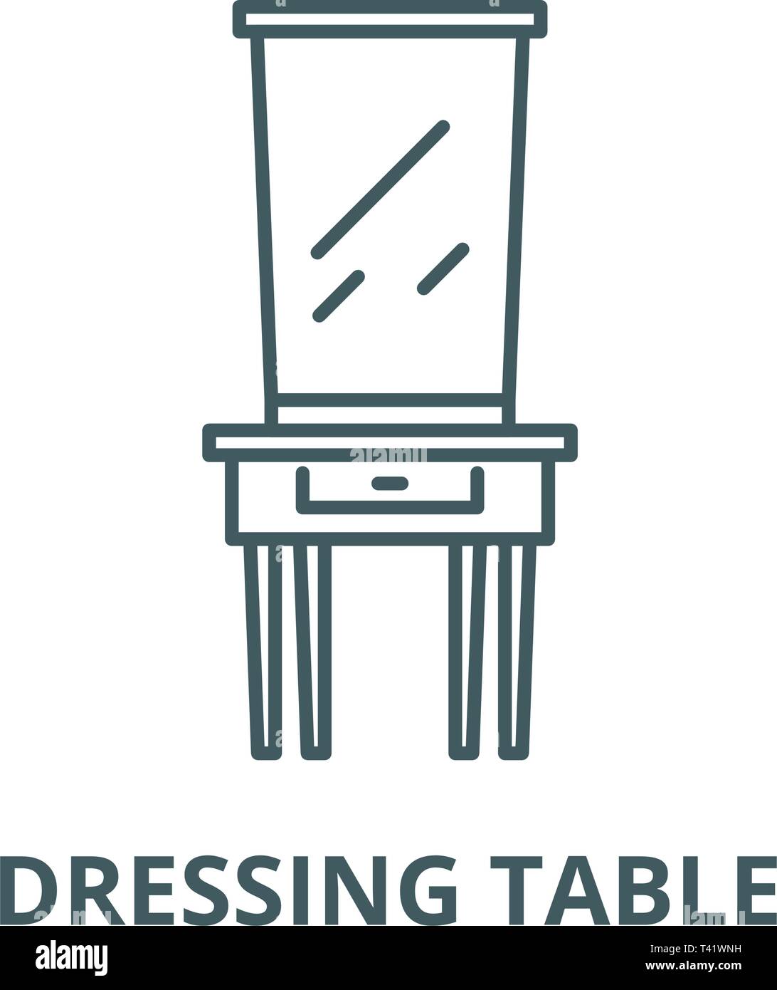 Dressing table line icon, vector. Dressing table outline sign, concept ...