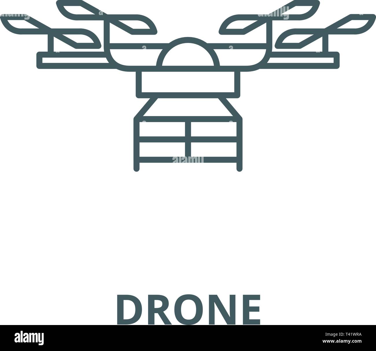 Drone line icon, vector. Drone outline sign, concept symbol, flat ...