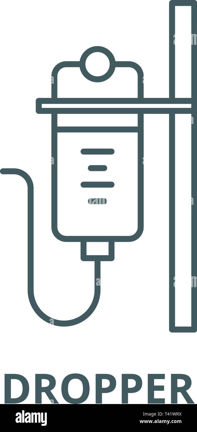 Dropper line icon, vector. Dropper outline sign, concept symbol, flat ...