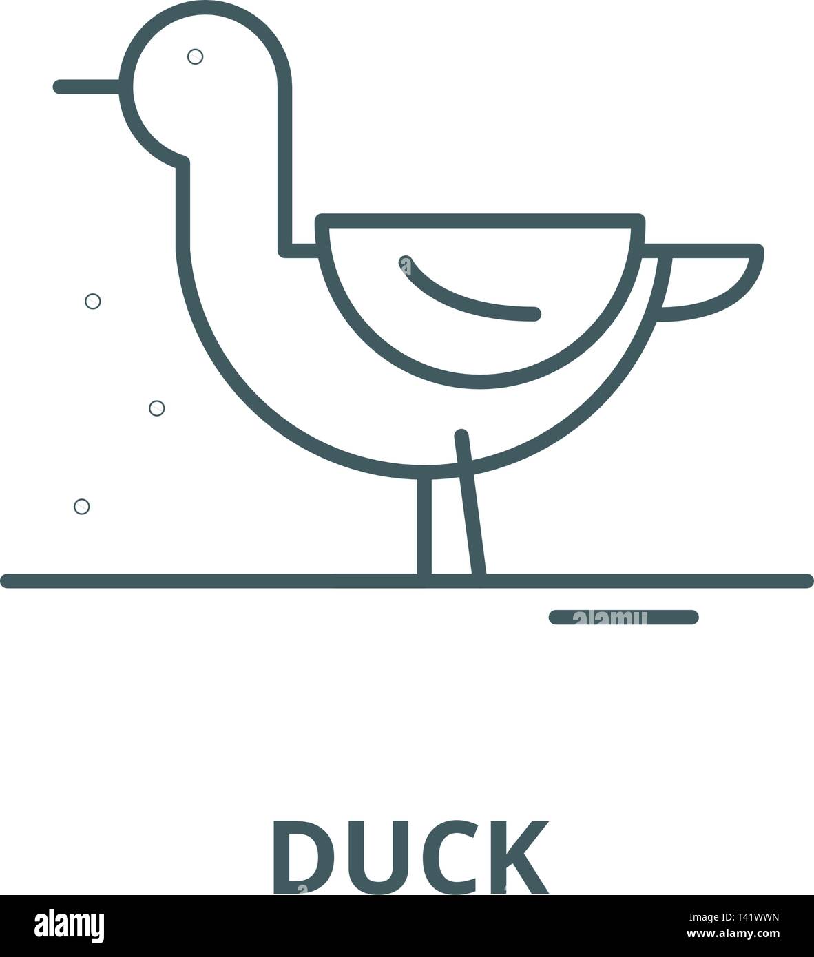 Duck line icon, vector. Duck outline sign, concept symbol, flat ...