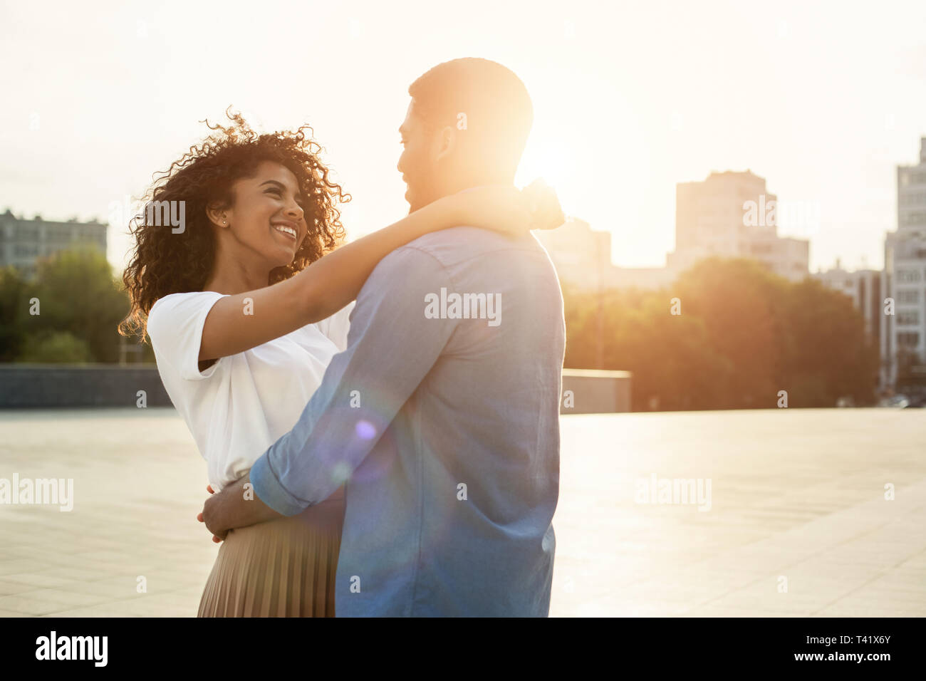 Europe couple man woman together vacation holiday walk hi-res stock ...