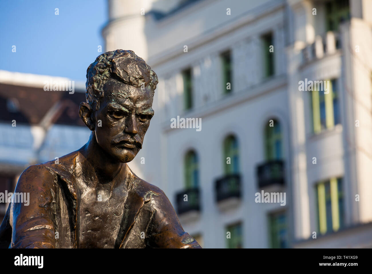 Attila jozsef bronze statue hi-res stock photography and images - Alamy
