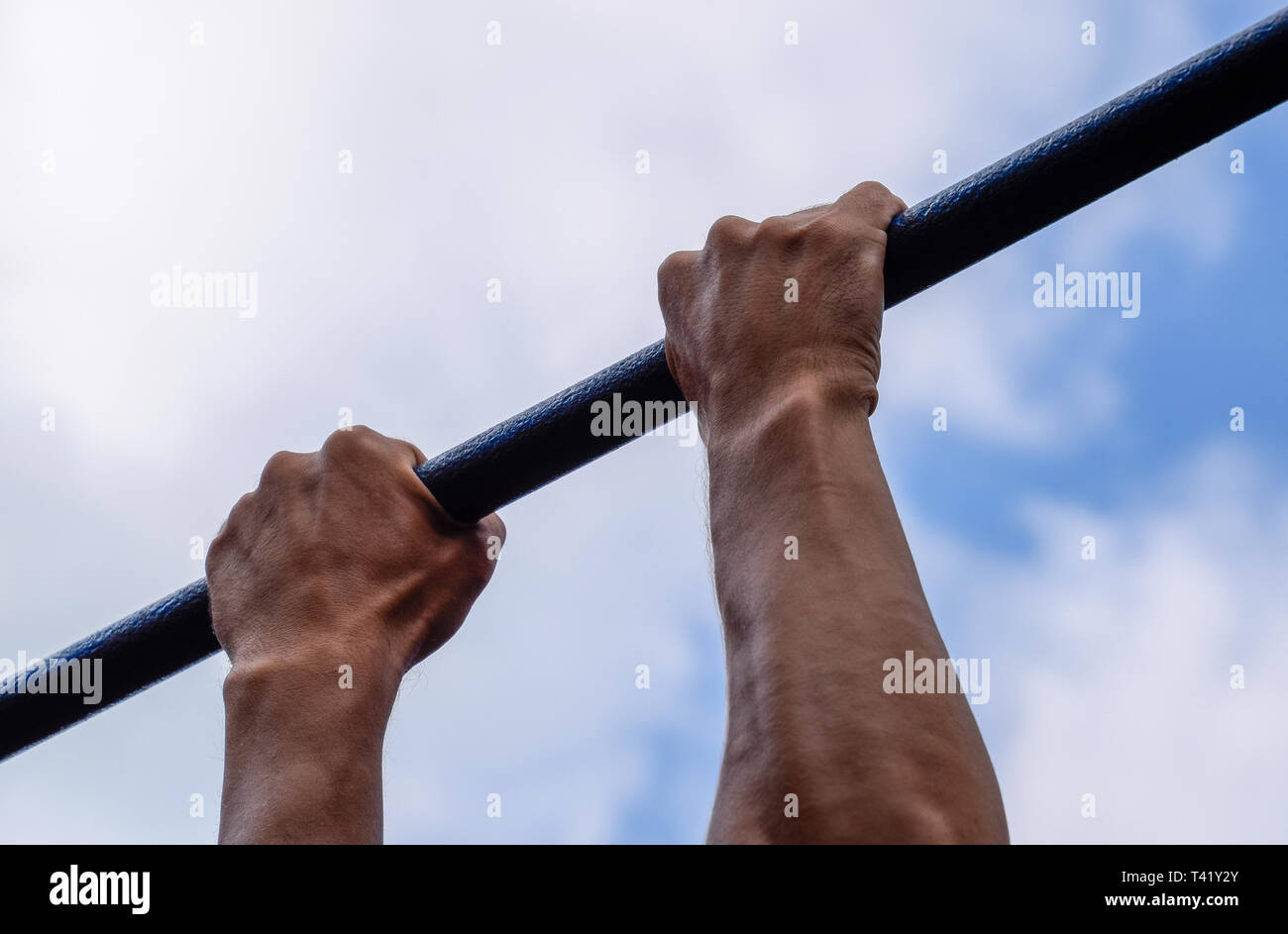 Woman gymnastics hang bar hi-res stock photography and images - Alamy