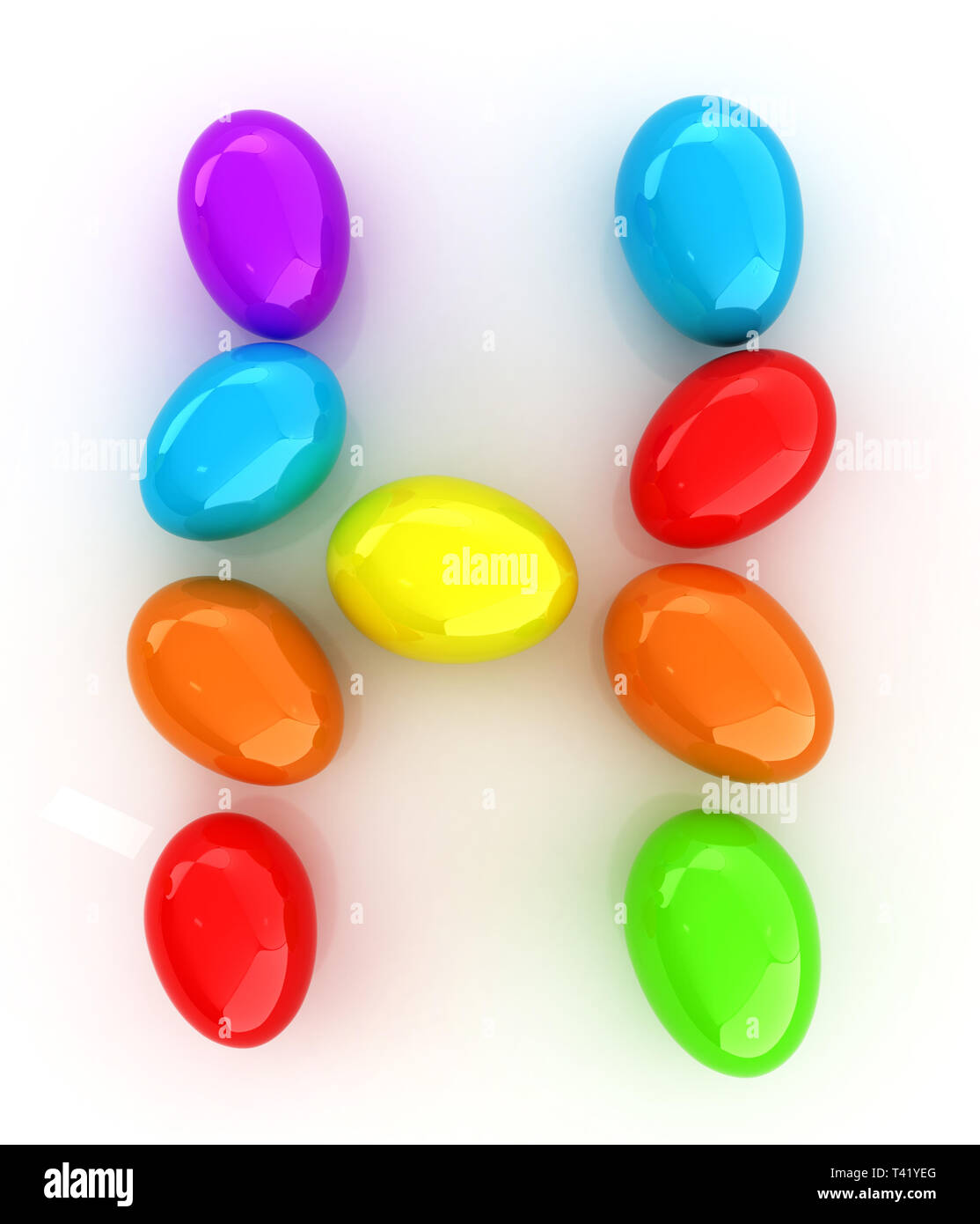 Alphabet from colorful eggs. Letter "H Stock Photo - Alamy