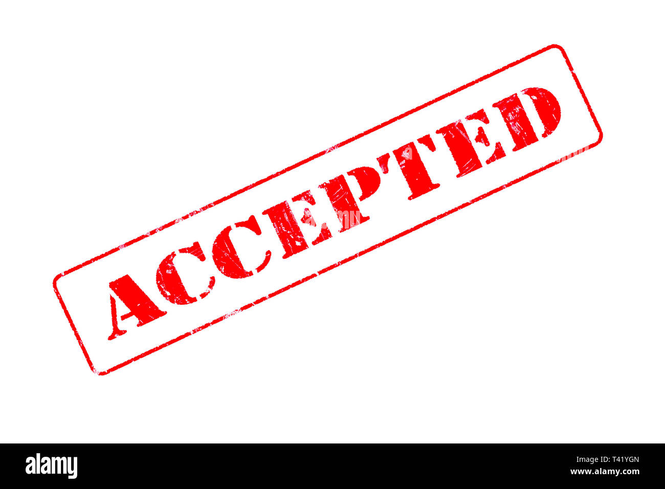 Rubber stamp concept showing a red stamp reading Accepted Stock Photo ...