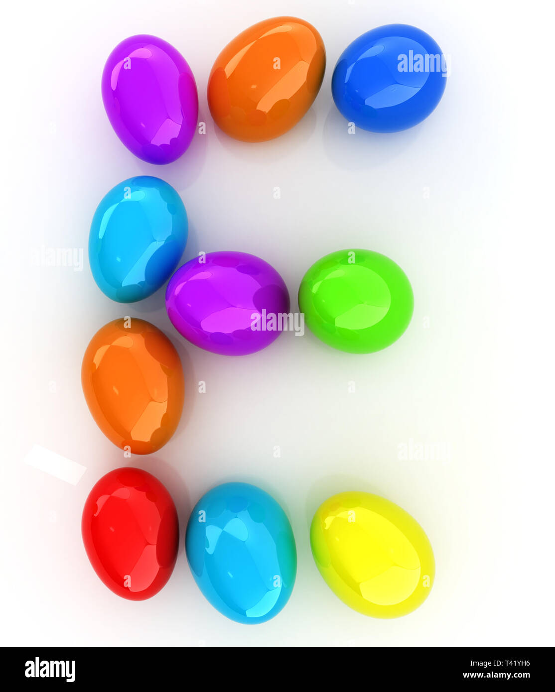 Alphabet from colorful eggs. Letter "E Stock Photo - Alamy