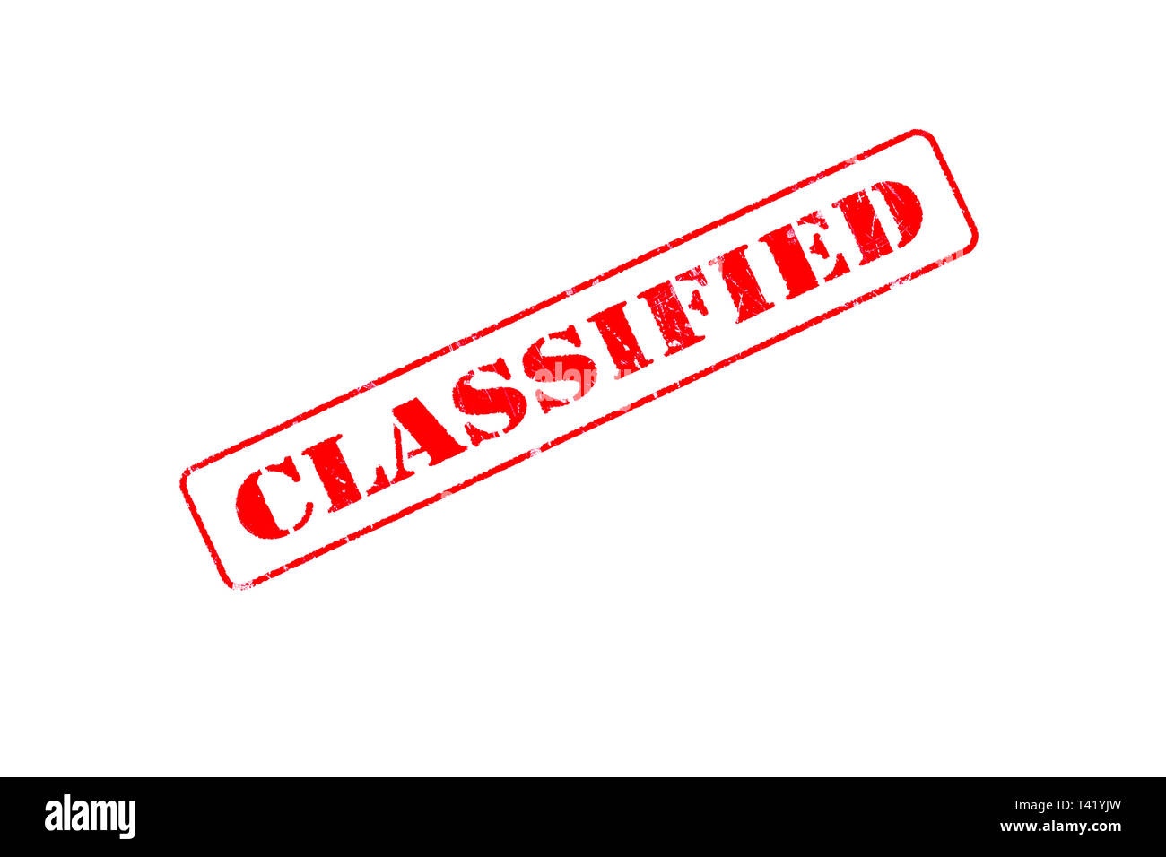 Rubber stamp concept showing a red stamp reading Classified Stock Photo ...