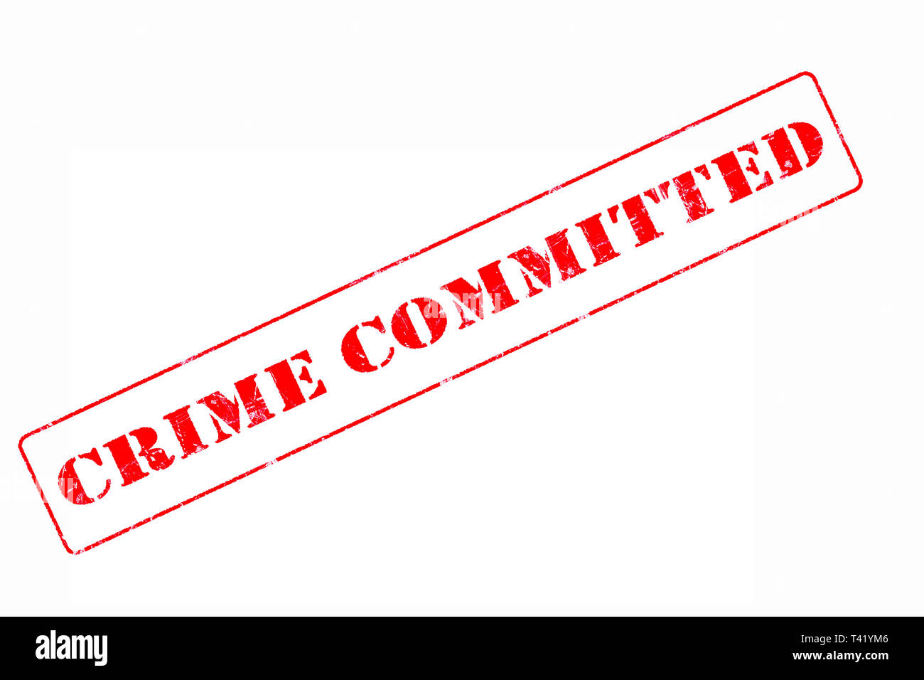 Rubber stamp concept showing a red stamp reading Crime Committed Stock ...