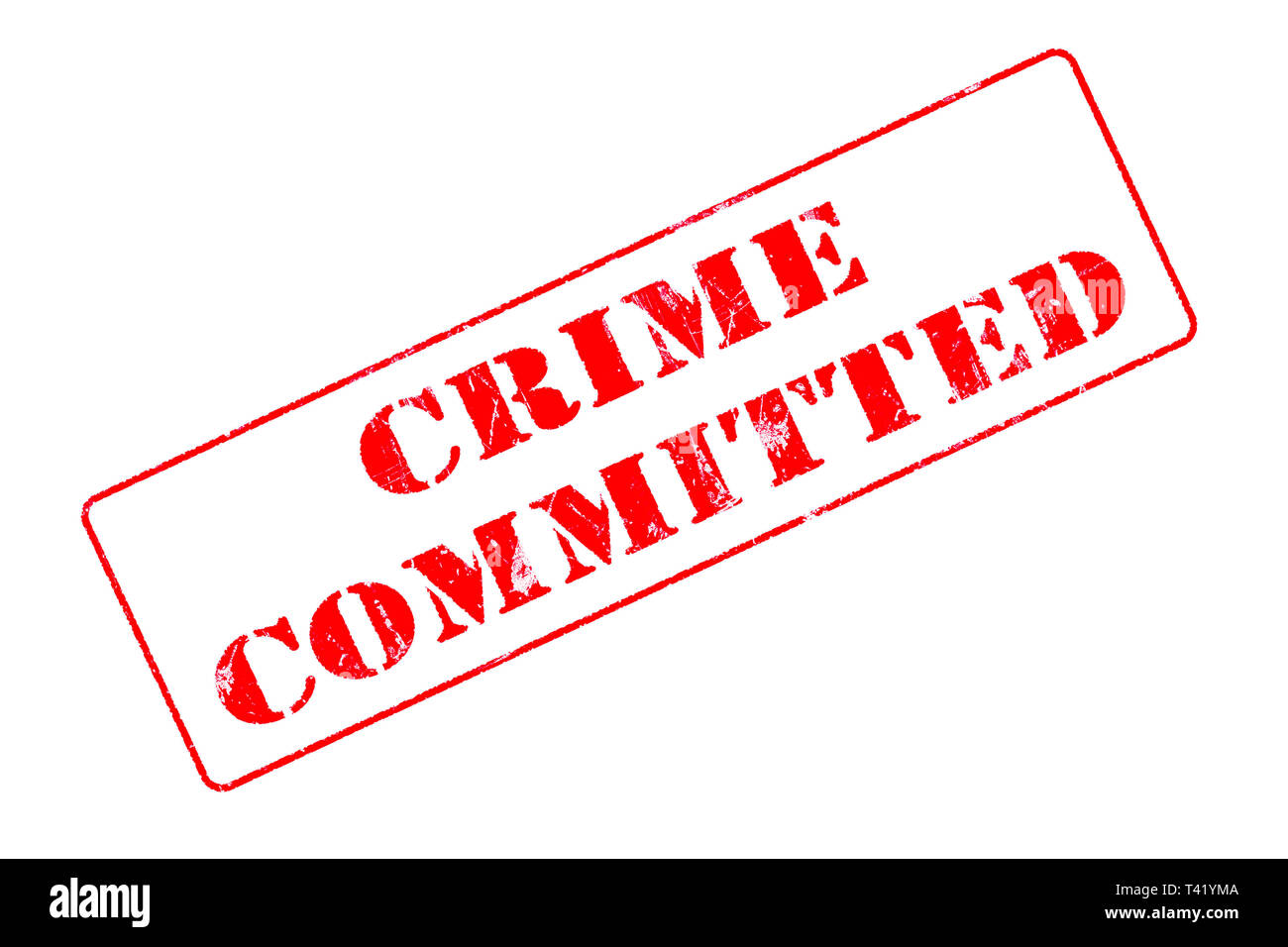 Rubber stamp concept showing a red stamp reading Crime Committed Stock ...