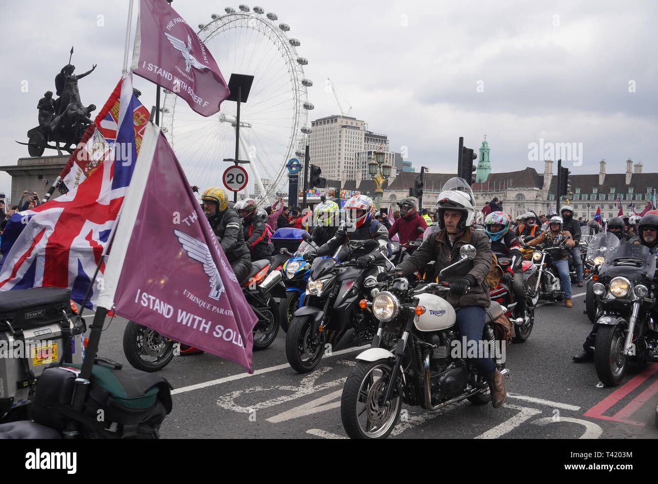 Thousands of bikers rode through London in support of Solider F who is ...