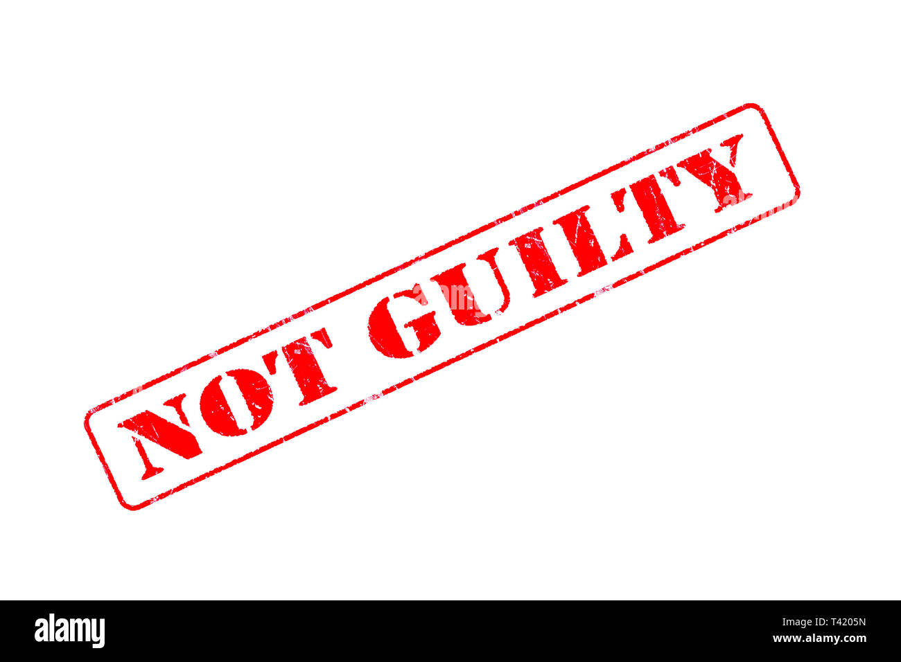Rubber stamp concept showing a red stamp reading Not Guilty Stock Photo ...