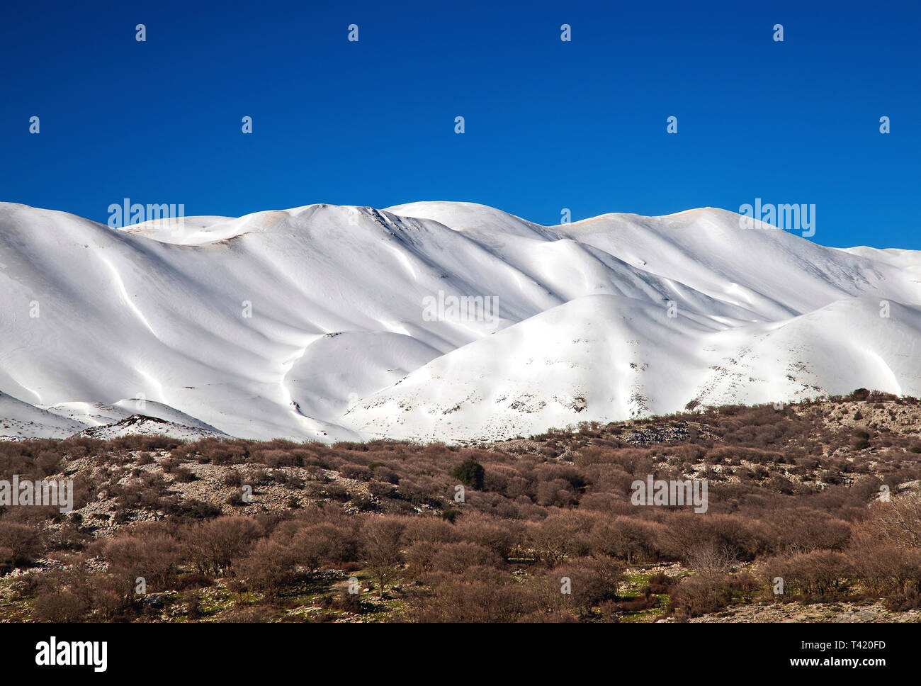 The highest peaks of Psiloritis mountain as seen from the Anogeia ...