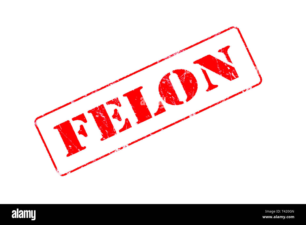 Rubber stamp concept showing a red stamp reading Felon Stock Photo - Alamy