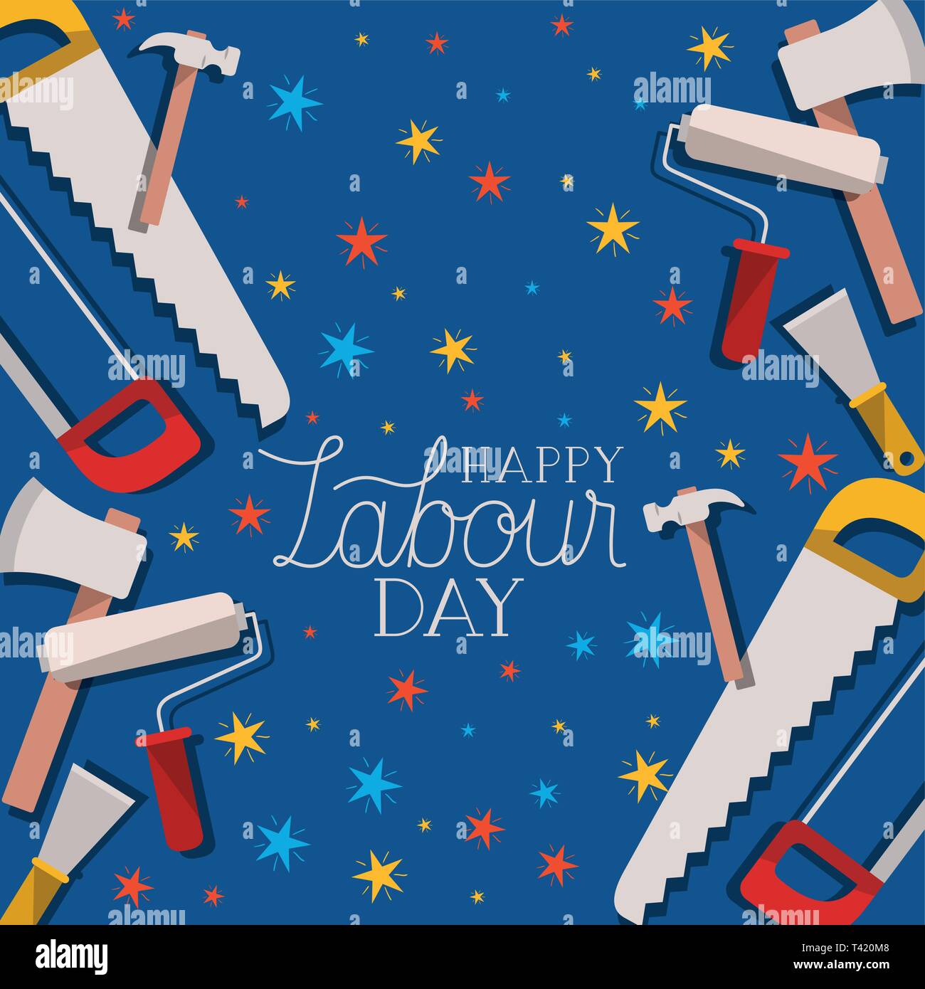 set of tools construction labour day frame Stock Vector Image & Art - Alamy