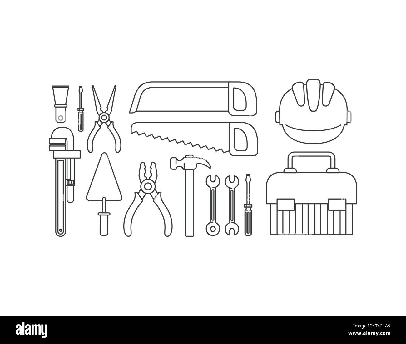 construction tools set items Stock Vector Image & Art - Alamy