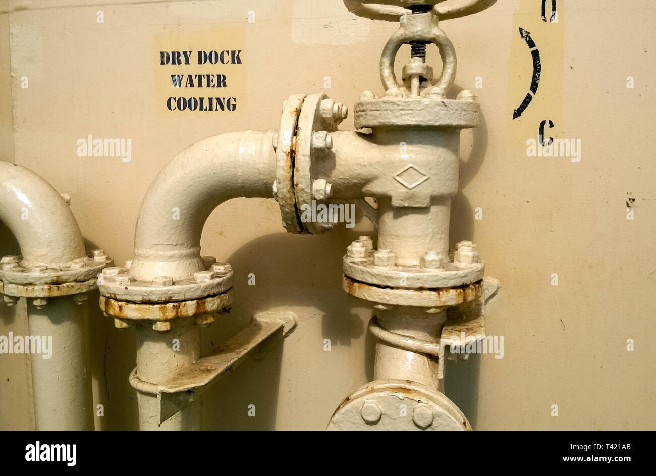 Manual shut-off valve of the outlet pipe of the water supply line of ...