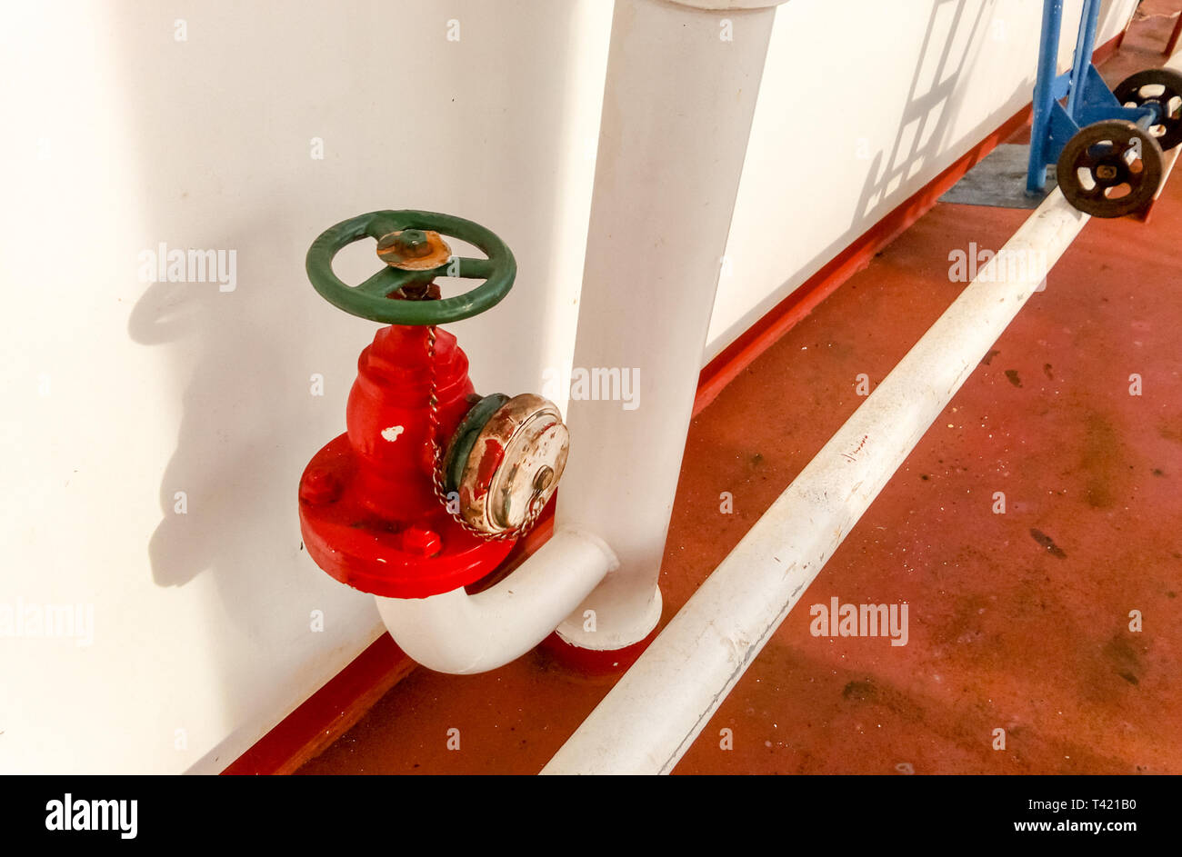 Manual shut-off valve of the outlet pipe of the water supply line of ...