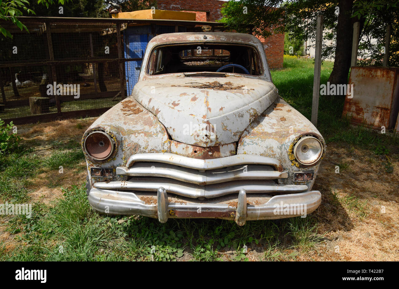 Old rusty Soviet car Victory . Rare exhibit Stock Photo - Alamy