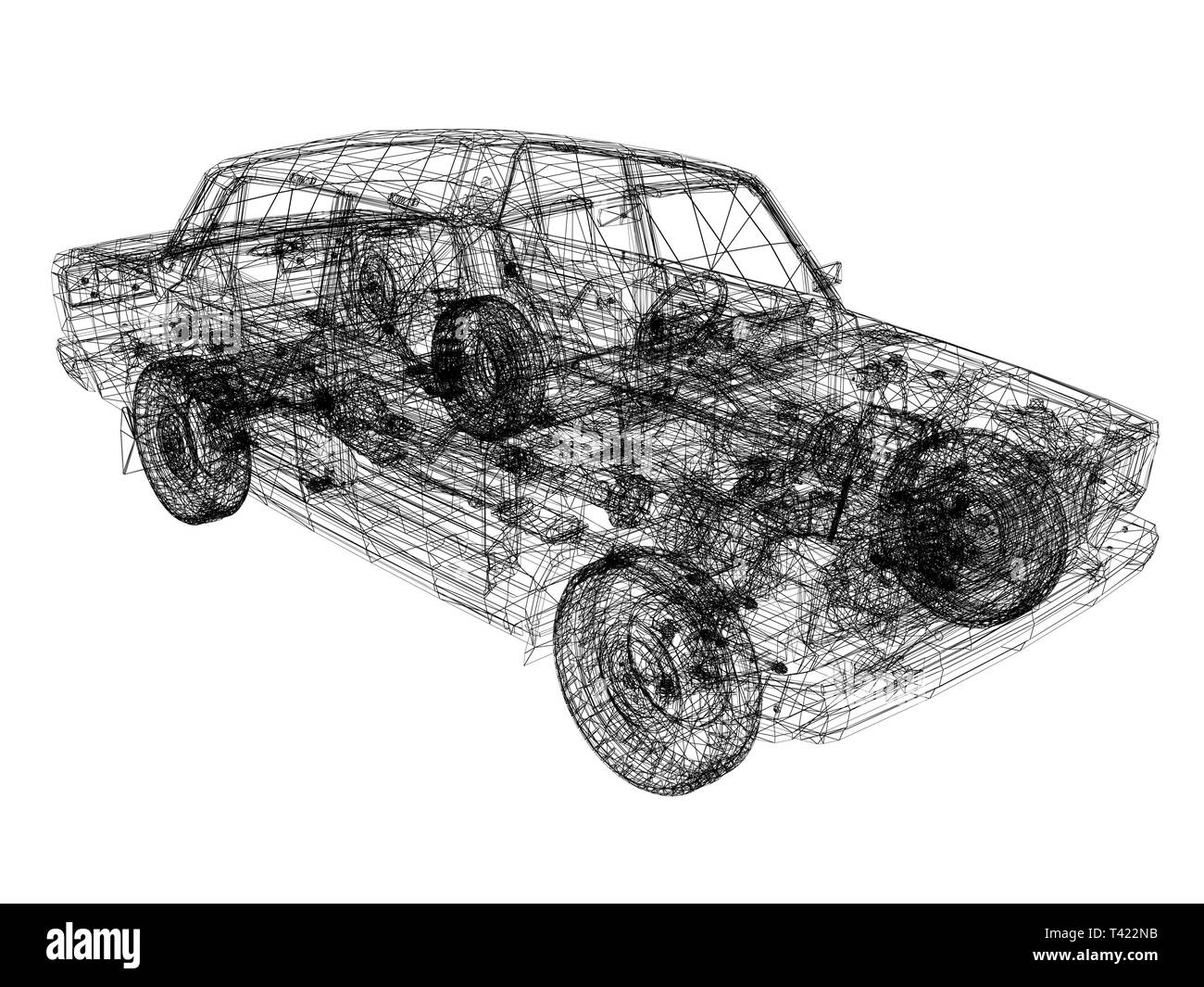 Image 3d car drawing Black and White Stock Photos & Images - Alamy