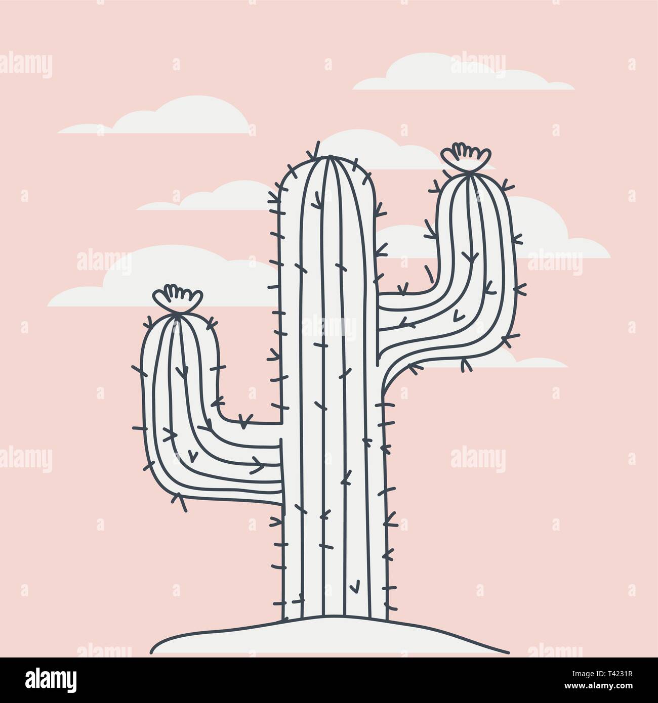 cactus plant landscape scene Stock Vector Image & Art - Alamy