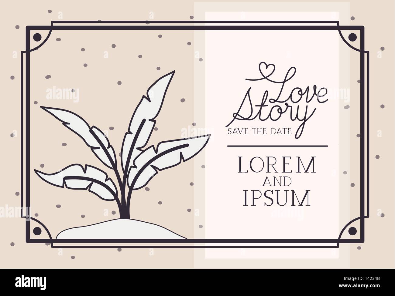 love story card with marine plants ecosystem scene Stock Vector Image ...