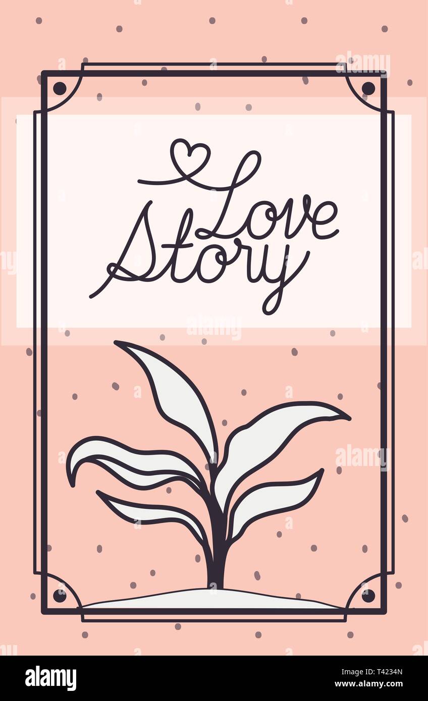 love story card with marine plants ecosystem scene Stock Vector Image ...